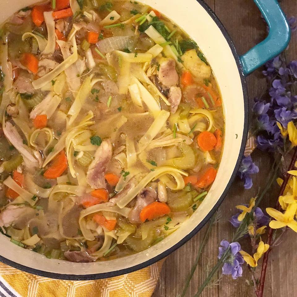 Roasted Chicken Noodle Soup - The Familiar Kitchen