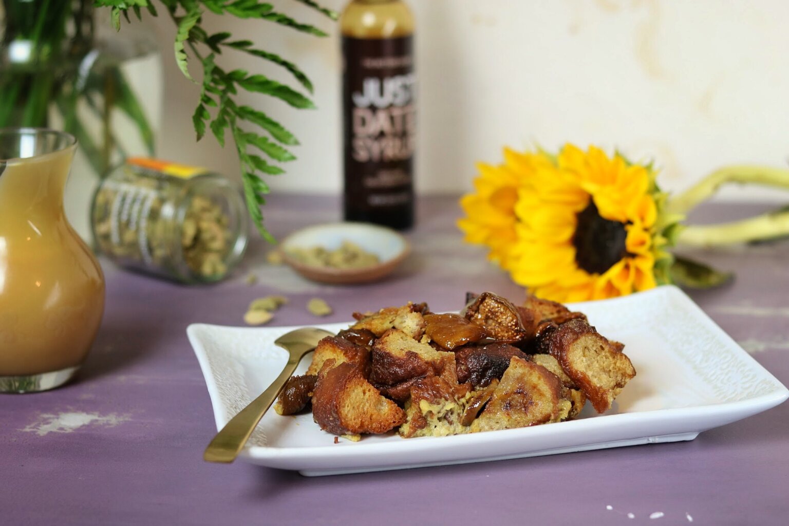 Fig & Coconut Milk Bread Pudding - The Familiar Kitchen