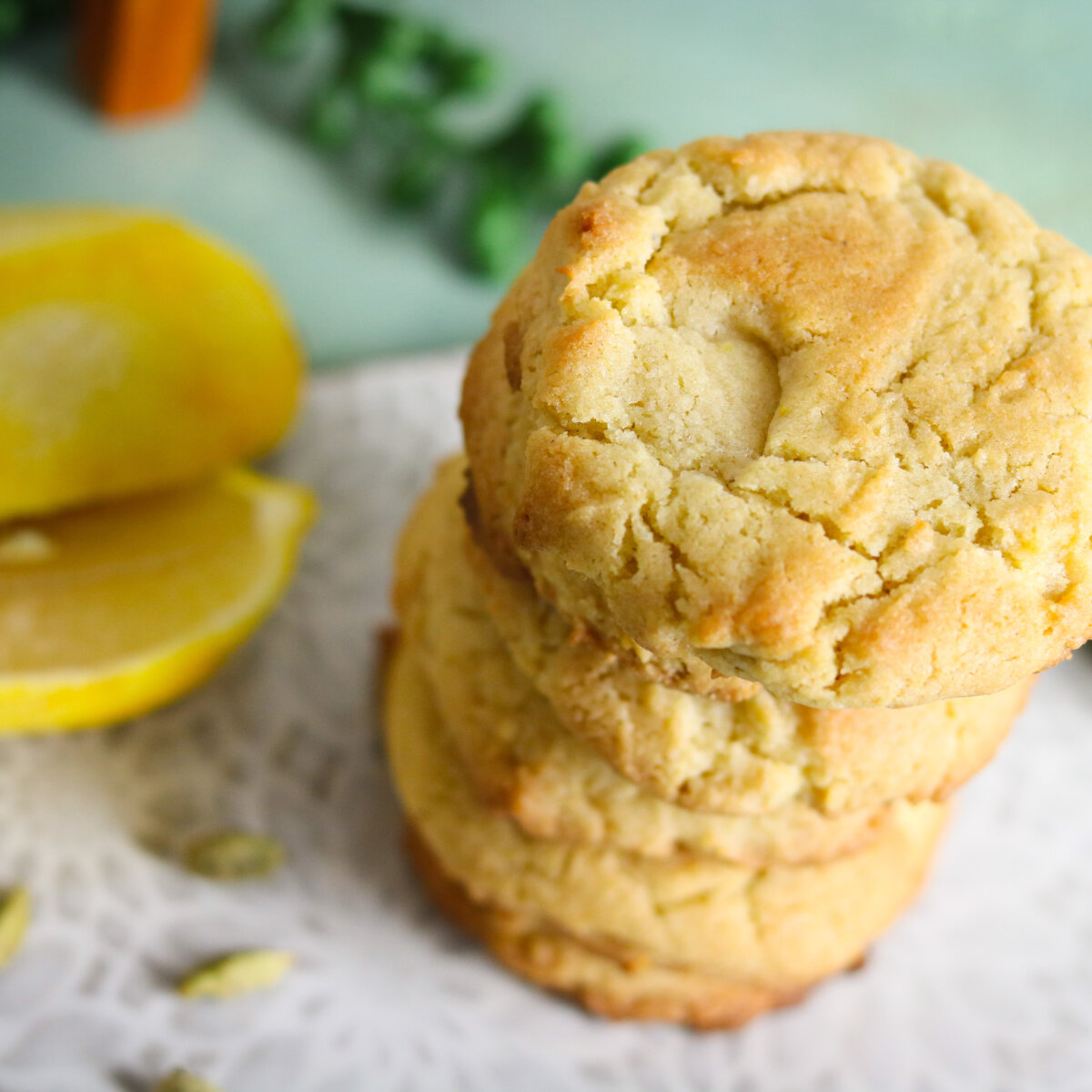 Lemon Cardamom Cookies - The Familiar Kitchen