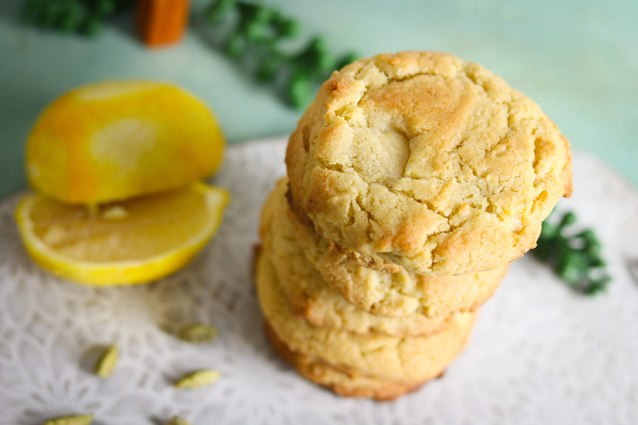 Lemon Cardamom Cookies - The Familiar Kitchen