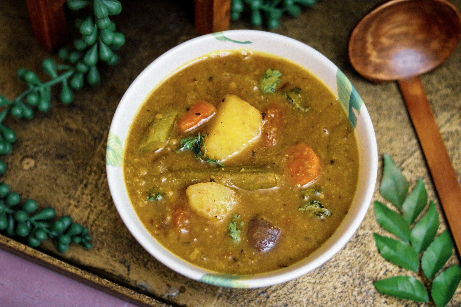 Sambar (a south indian vegetable stew) - The Familiar Kitchen